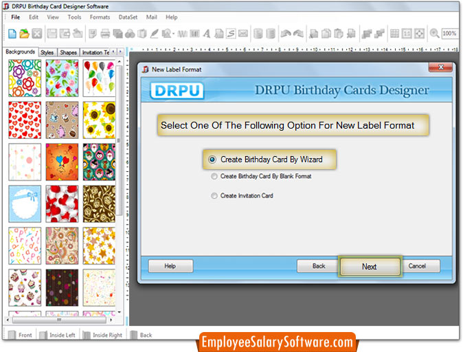 Screenshots of birthday cards designing software to know how to design ...