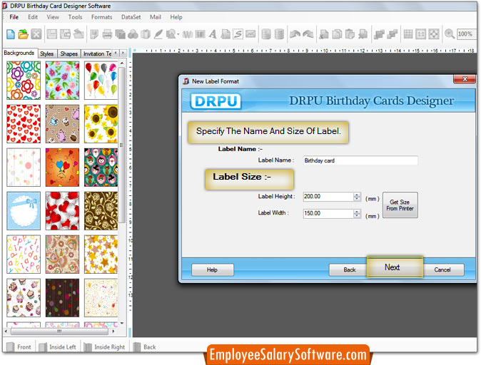 Screenshots of birthday cards designing software to know how to design ...