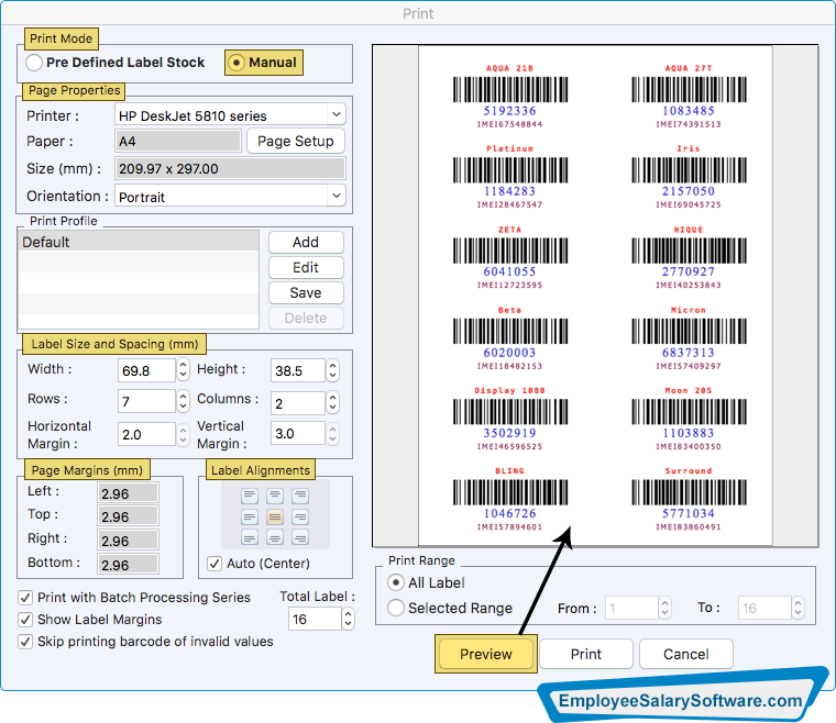Mac Barcode Label Software – Corporate Edition screenshots