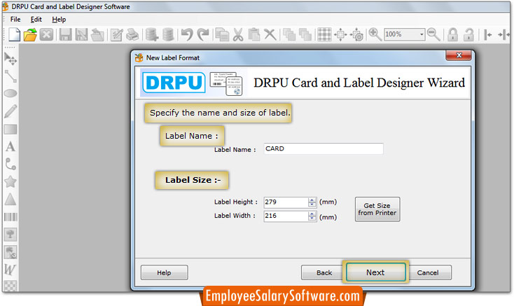 Screenshots of card and label designing software to learn how to design ...