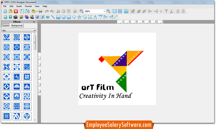 Screenshots of Logo Designing Software to know how to make business logo