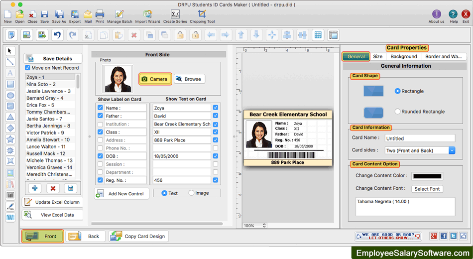 Students ID Cards Maker for Mac design multiple ID cards for students ...