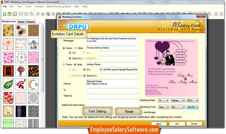 Screenshots of Wedding Card Designing Software to learn how to design ...